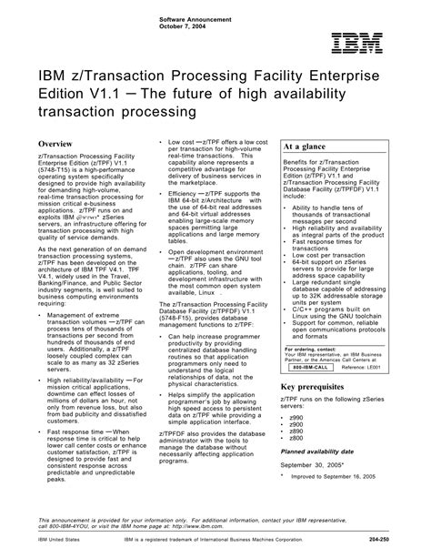 IBM Z Transaction Processing Facility Enterprise Edition V The Future Of High Availability