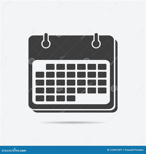 Vector Calendar Icon In Flat Style Isolated On Grey Stock Vector