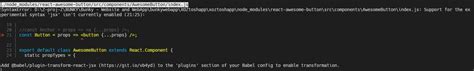Issue Babel Transformation Syntax Error Issue Rcaferati React Awesome Button Github