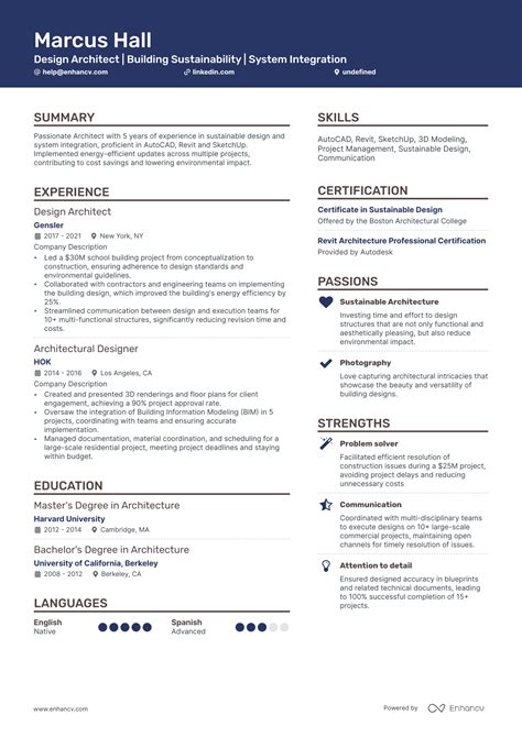10 Architecture Intern Resume Examples And Guide For 2025