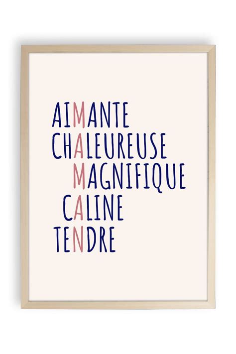 Affiche Acrostiche Maman Atelier écriture Bonne Maman Mot Maman