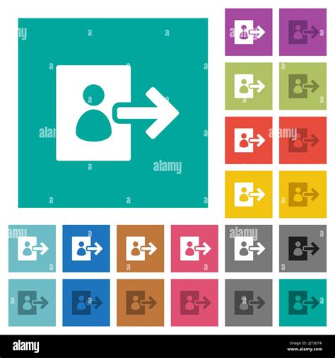 User Logout Solid Multi Colored Flat Icons On Plain Square Backgrounds Included White And