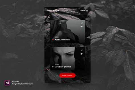 视频播放组件ui模板 Video Widget Adobe Xd 大洋岛素材 视频播放组件ui模板 Video Widget Adobe Xd 大洋岛素材