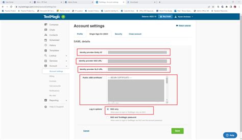 Enable SAML For Text Magic Practice Protect Support