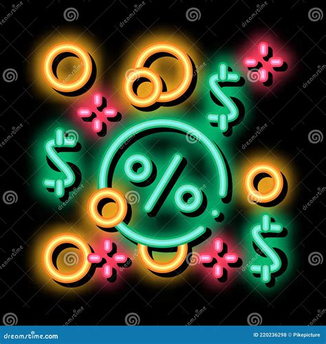 Interest Free Loans Neon Glow Icon Illustration Stock Vector
