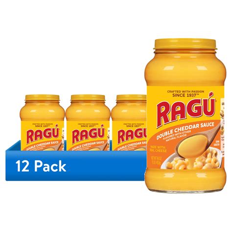 12 Pack Ragu Double Cheddar Cheese Sauce 16 Oz For Pasta Sauce And