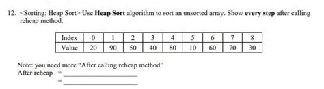 Solved 2 Lsorting Heap Sortuse Heap Sort Algorithm To