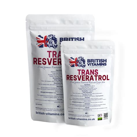 British Vitamins Trans Resveratrol Food Supplement Pouches From