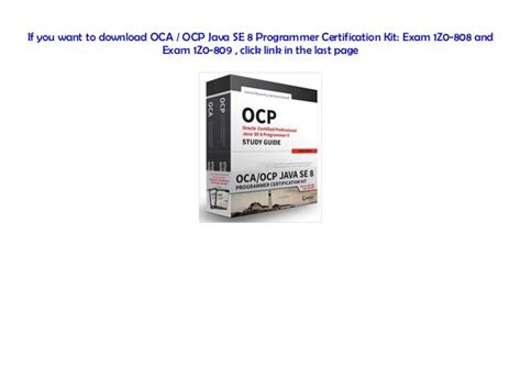 [ pdf~] oca ocp java se 8 programmer certification kit exam 1z0 808