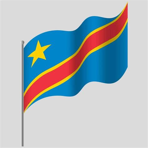Saludó República De El Congo Bandera Congo Bandera En Asta De Bandera
