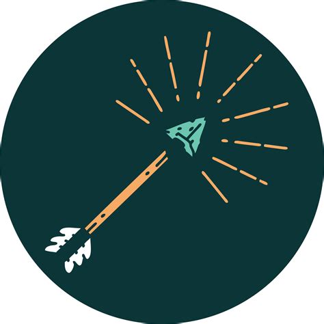 Icon Of Tattoo Style Old Flint Tip Arrow 12280481 Vector Art At Vecteezy