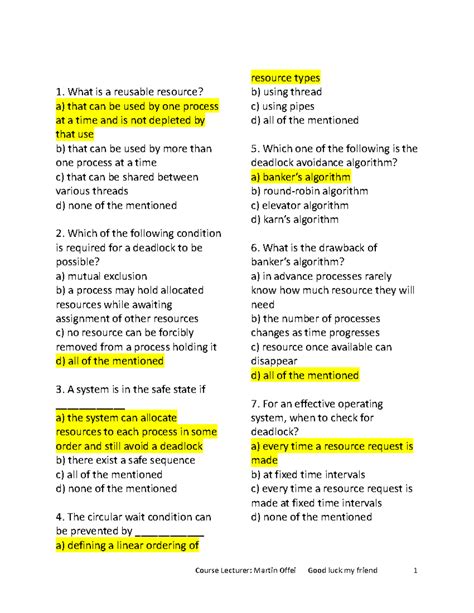 Operating System It Is About Deadlock In Computing 1 What Is A