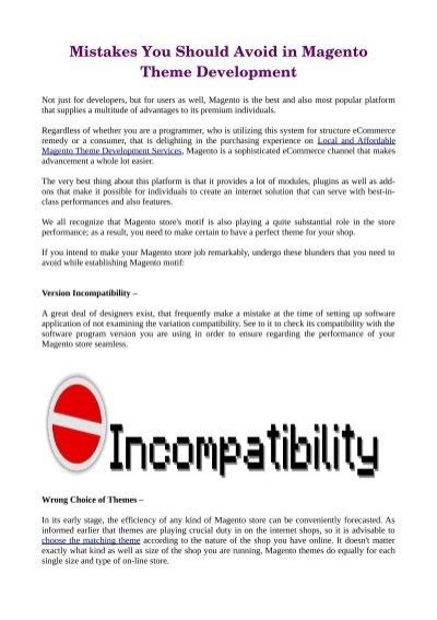 Mistakes You Should Avoid In Magento Theme Development