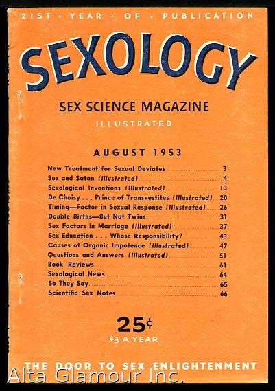 Sexology Sex Science Magazine Vol 20 No 01 August 1953 1953 Alta Glamour Inc