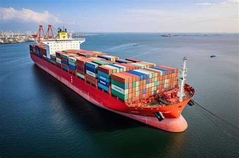 Premium Photo Container Ship On Ocean Business Logistic Import