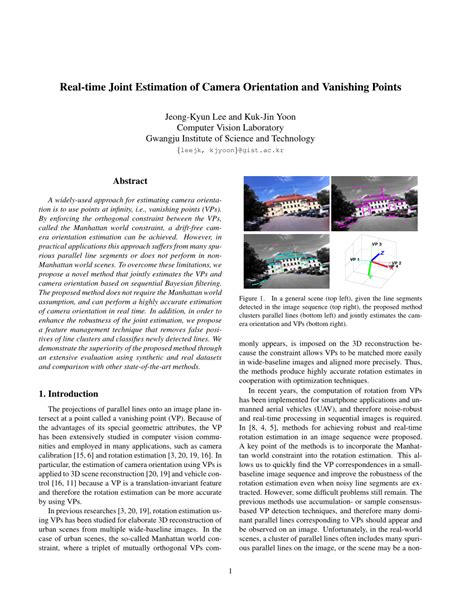 Pdf Real Time Joint Estimation Of Camera Orientation And Vanishing Points