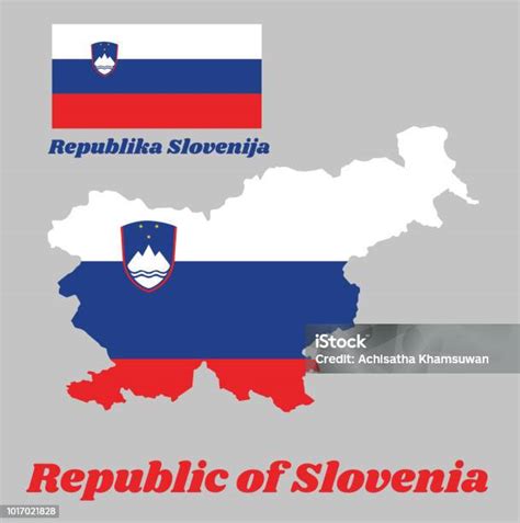 지도 슬로베니아 흰색 파란색 빨간색의 가로 삼색기의 국기와 개요 호 이스트 측에 팔의 외 투로 기소 0명에 대한 스톡 벡터 아트 및 기타 이미지 Istock