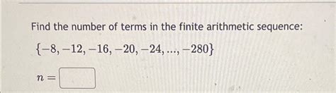 solved find the number of terms in the finite arithmetic