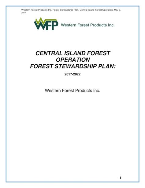 Pdf Forest Stewardship Plan Western Forest Products Inc Forest