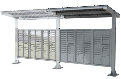 Outdoor 4c Mailbox Shelter For Three Additional Recessed 4c Horizontal Mailbox Units In Line