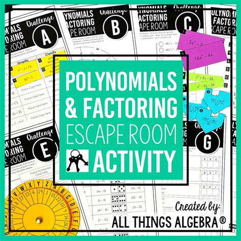 Polynomials And Factoring Escape Room Activity All Things Algebra®
