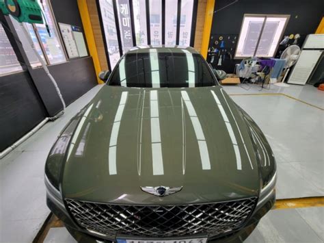 신차로 입고된 제네시스 G80 신차검수 에서 신차 유리막 코팅 그리고 브이쿨 틴팅k작업 수원 신차 전문 시공점 네이버 블로그