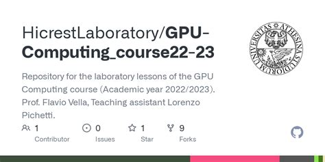 Github Hicrestlaboratory Gpu Computing Course Repository For The Laboratory Lessons Of