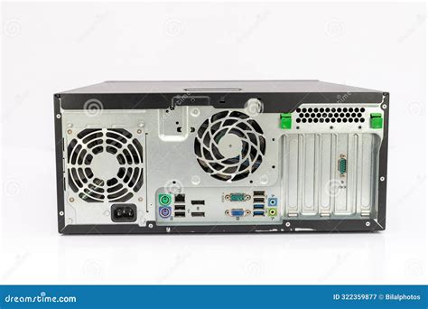 Rear Panel Connections On A Computer Case Stock Image Image Of Supply System