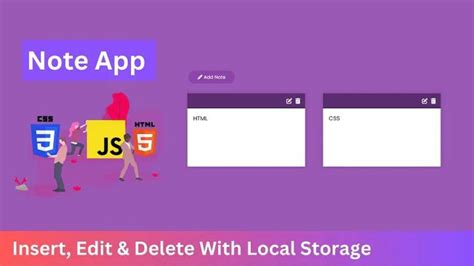 How To Build Notes App Using Html Css And Javascript Video