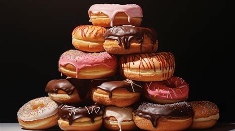 Premium Photo Stack Of Doughnuts