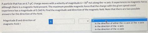 Solved A particle that has an μC charge moves with a Chegg com