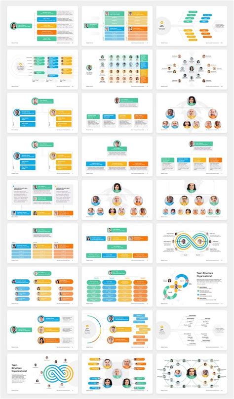 Team Structure Hierarchy Chart Powerpoint Template 25 Unique Slides In 2024 Powerpoint