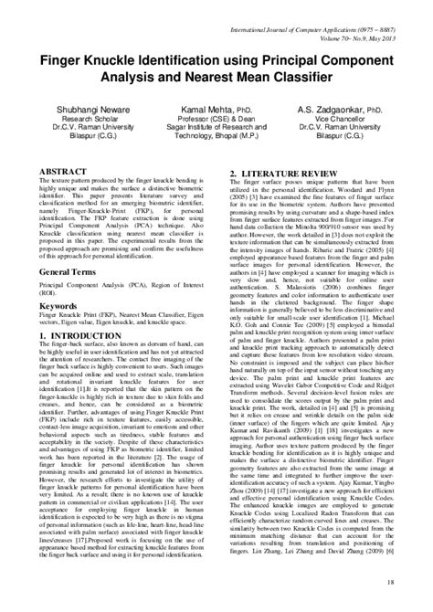 pdf finger knuckle identification using principal component analysis