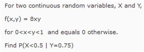 Solved For Two Continuous Random Variables X And Y Fx Y