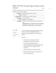 IBM TS7700 Virtual Tape Library Level 2 Quiz Master Key Course Hero