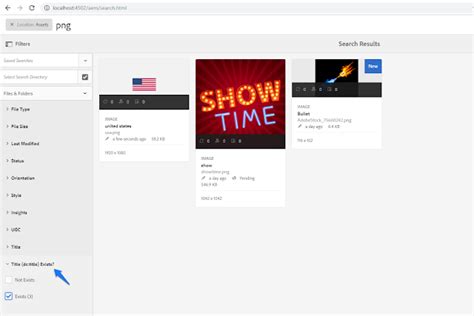 Experiencing Adobe Experience Manager Aem Cq Aem 65 Assets Admin Search Rail Predicate To