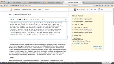 Multiple Choice Spoiler Html Stack Overflow