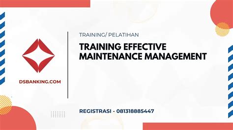 Training Effective Maintenance Management Diorama School Of Banking