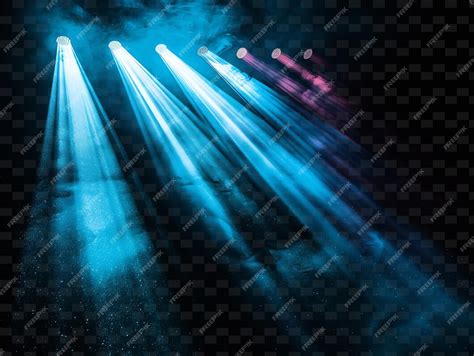 Png Diffracted Light Rays With Bent Light And Blue Spectral Colo Neon