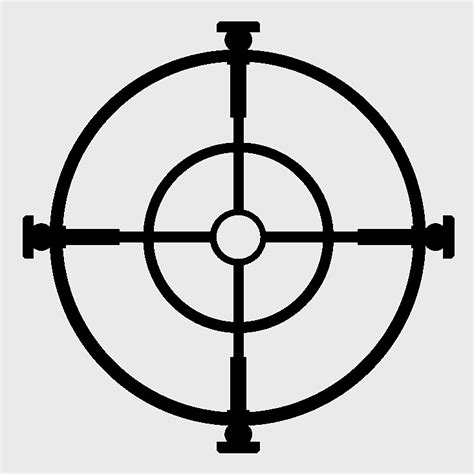 Sniper Rifle Scope Telescopic Sight Reticle Black And White Firearm