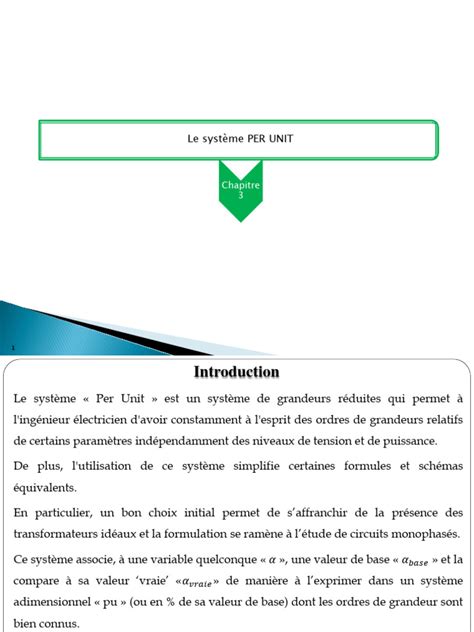 Chapitre 3 Le Systeme Per Unit Pdf