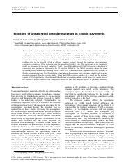 Modeling Of Unsaturated Granular Materials In Flexible Pavements Pdf E S Web Of Conferences