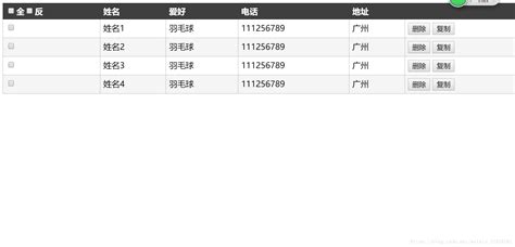 【原创】利用js生成表格 实现删除、复制、全选、反选js动态操作表格的删除复制 Csdn博客