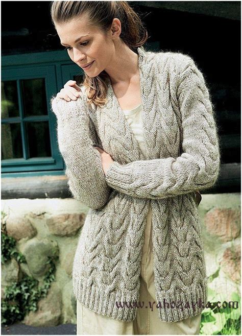 Кардиган с косами спицами схемы Как вязать кардиган из кос Я Хозяйка Кардиган Бежевый