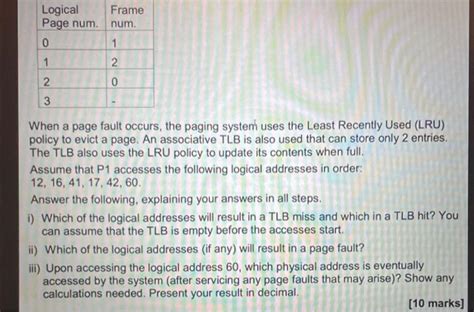 Solved B Consider A System That Uses 8 Bit Addressing And