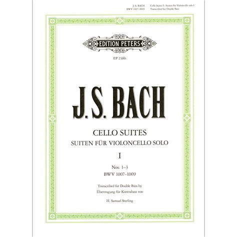 Six Cello Suites For Solo Double Bass Volume 1 Bwv 1007 9 Johann
