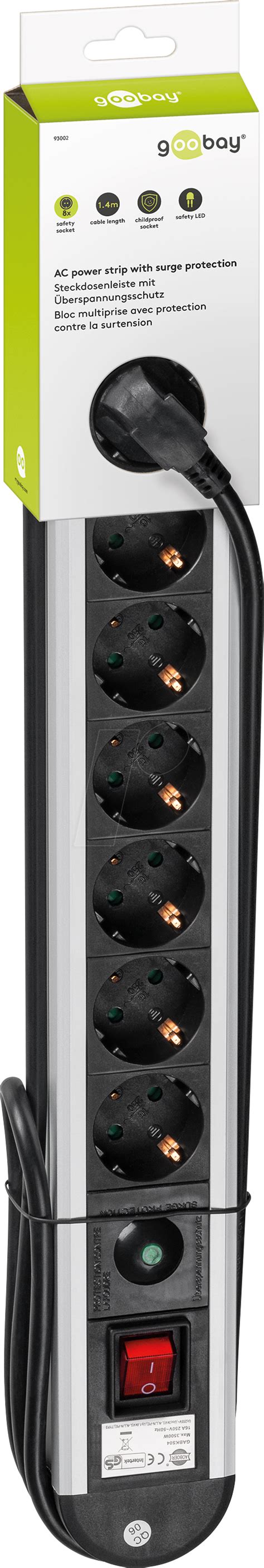 Gb 93002 Ac Power Strip 8 Safety Sockets 14 M At Reichelt Elektronik