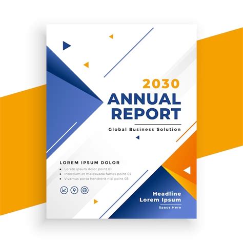 세련된 전문적인 연간 보고서 잡지 표지 레이아웃 데이터 프레젠테이션 무료 벡터