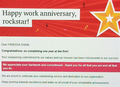 Fareeda Shaik On Linkedin 🎉today Marks My One Year Work Anniversary And I Am Filled With