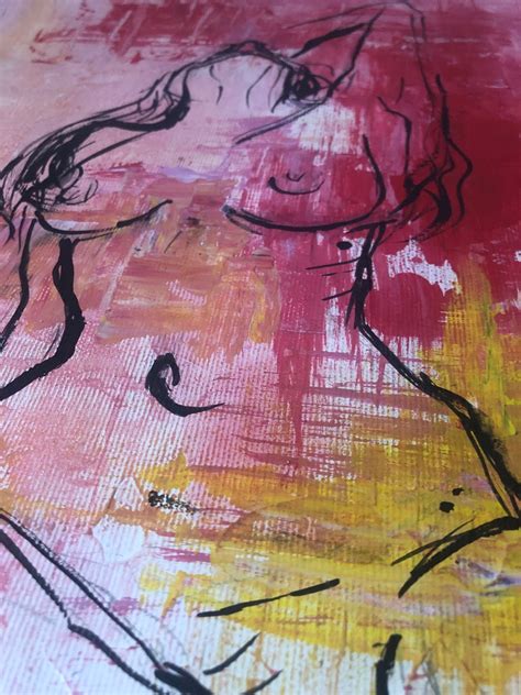 Women Nude Art Wall Nude Painting Abstract Sexual Art Etsy